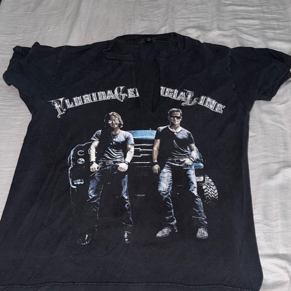 Tops | Black Graphic Tshirt With Florida Georgia Line Design | Poshmark